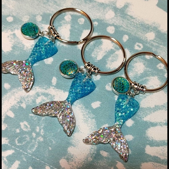 Accessories | Glitter Mermaid Tail Charm Keychain | Poshmark